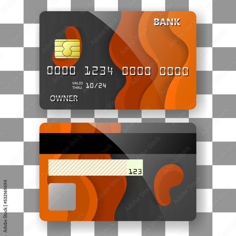 banking card template background orange fluid texture Stock Vector ...