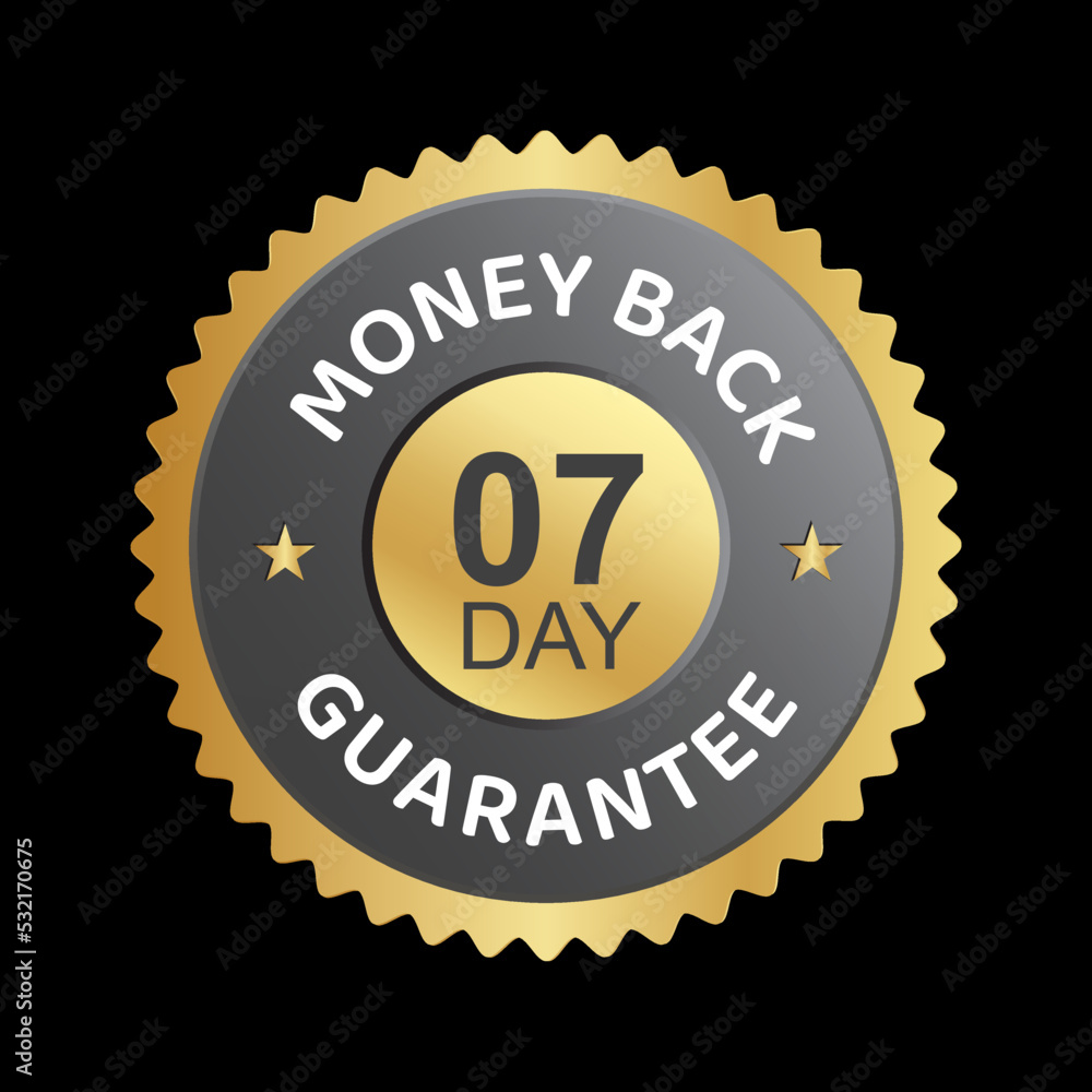 7 day money back guarantee. 100% Money back Guaranteed, trust badge ...