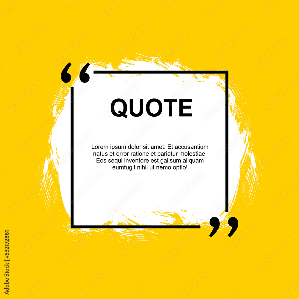 Quotation Template in Quotes in square form. Creative Vector Banner ...
