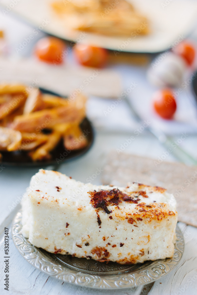 roasted paneer on a metal plate, ready to eat Stock Photo | Adobe Stock