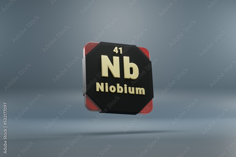 Beautiful abstract illustrations Standing black and red Niobium element ...