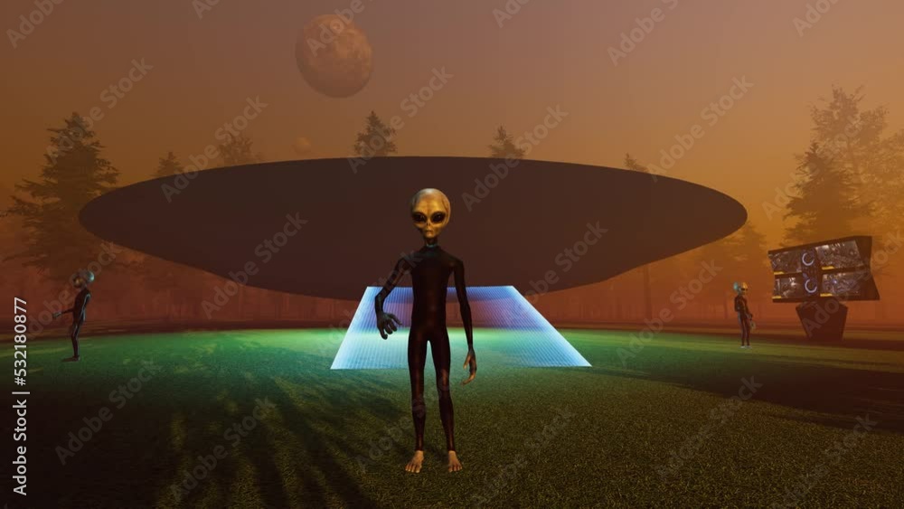 Alien encounter on earth like exoplanet Stock Video | Adobe Stock