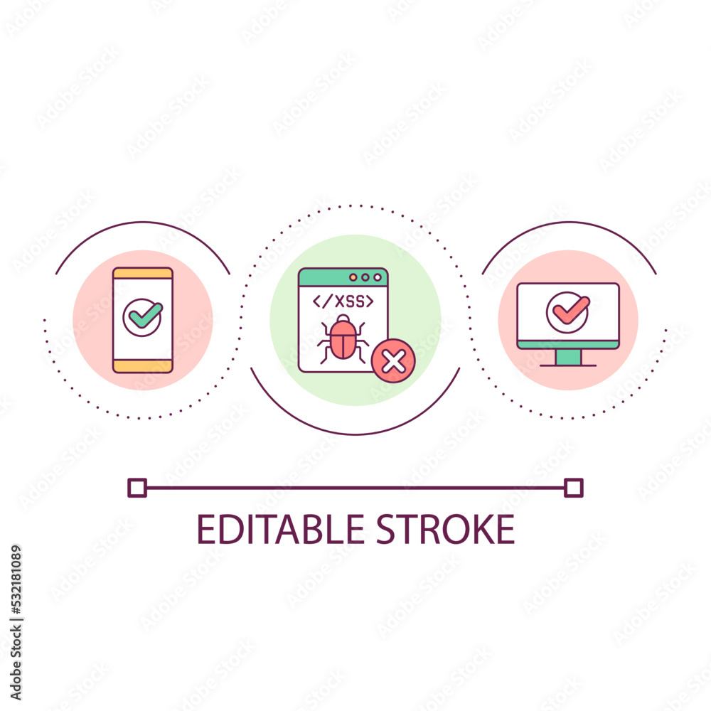 Software Bugs Detection Loop Concept Icon Anti Malware Program Usage Cyber Security Abstract