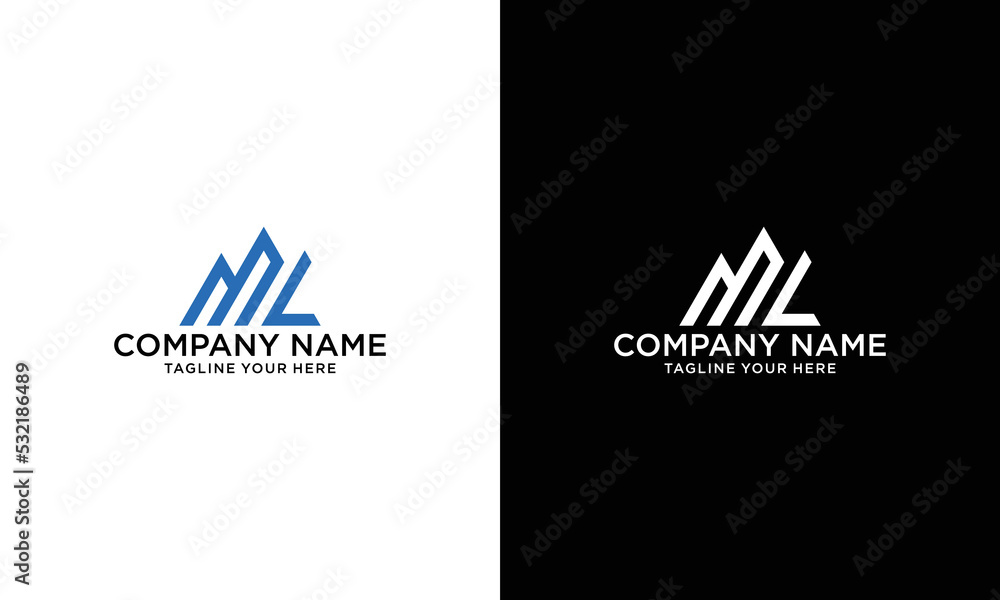 Letter ML Logo Symbol. Initial Monogram Logo. Vector logo for business ...