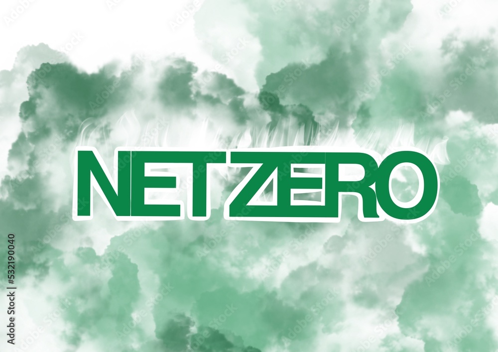 net - zero graphic illustration for a sustainable advertisement or a ...