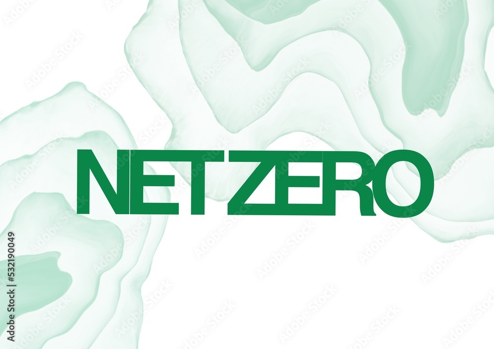 net - zero graphic illustration for a sustainable advertisement or a ...