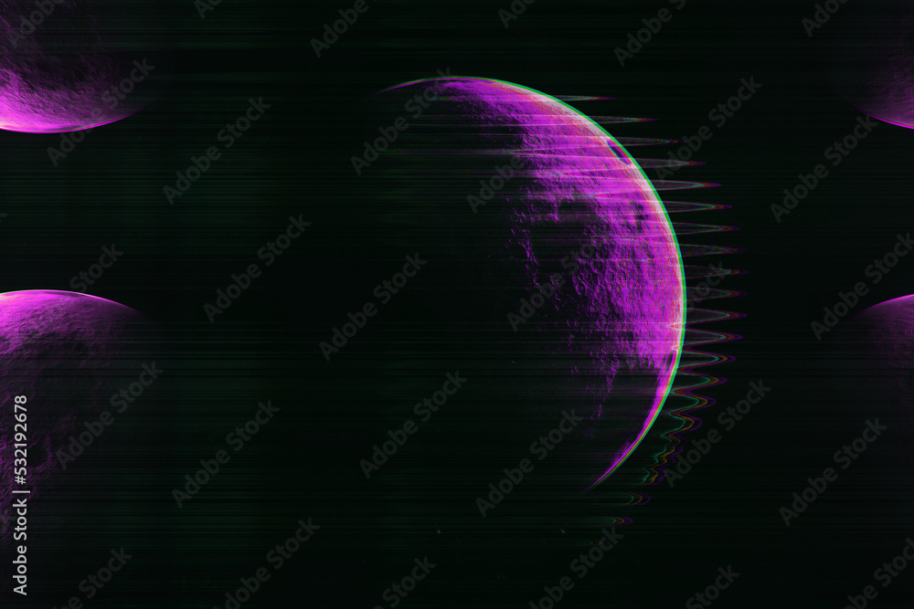 Noisy disorders vibration violet pink Planets in dark Cosmos Universe ...