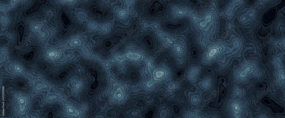 Abstract dark blue realistic papercut decoration textured with wavy ...