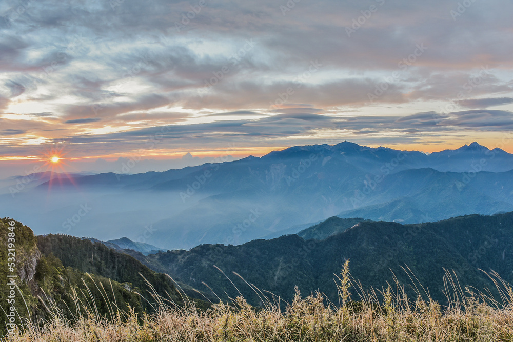 Landscape View Of The Holy Ridge And Nanhu Zhongyangjian Mountain With ...