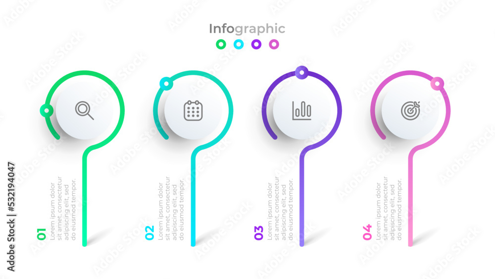 Business process elements for infographics label design with outline ...