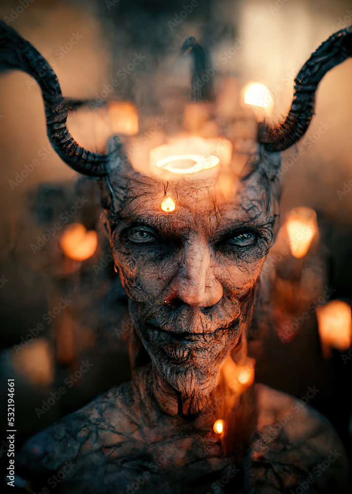 Ancient Ethnic Horror Symbols 3D illustration Printable Poster Stock ...