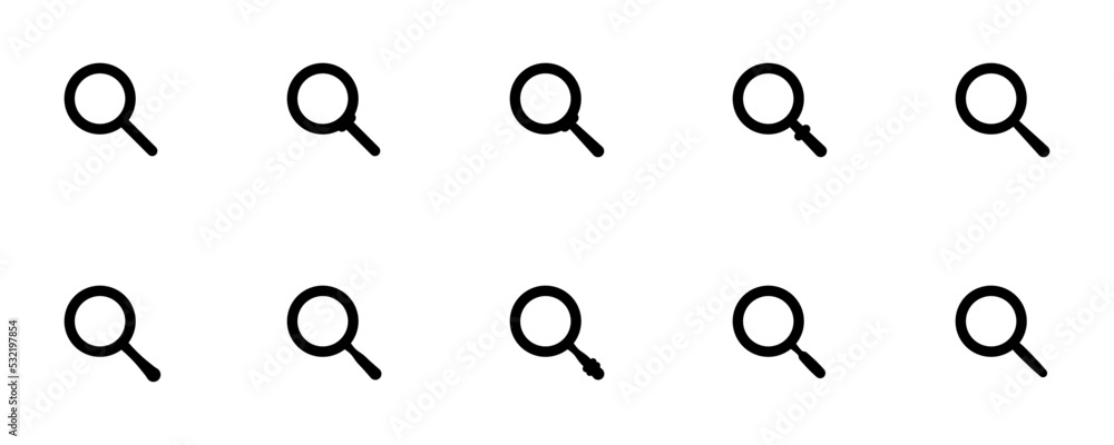 Vecteur Stock Conjunto de icono de buscar. Lupa buscador. Colección de ...