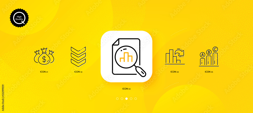 Analytics graph, Check investment and Graph chart minimal line icons ...