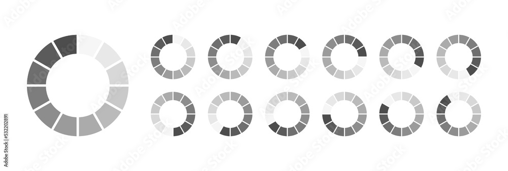 Circular Loading Buffering Icons Vector Video Ready for Animation Gif ...