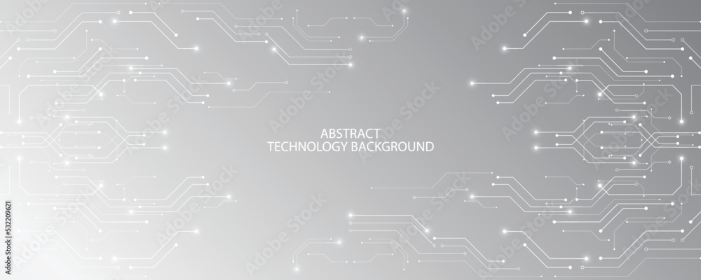 Grey white Abstract technology background,Hi tech digital connect ...