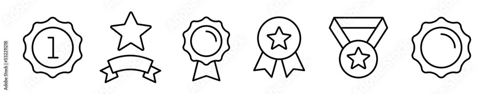 Winning icon set. Winers icon collection. Set of Winner medal. Trophy ...