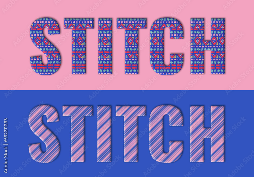 Stitch Text Effect Stock Template | Adobe Stock