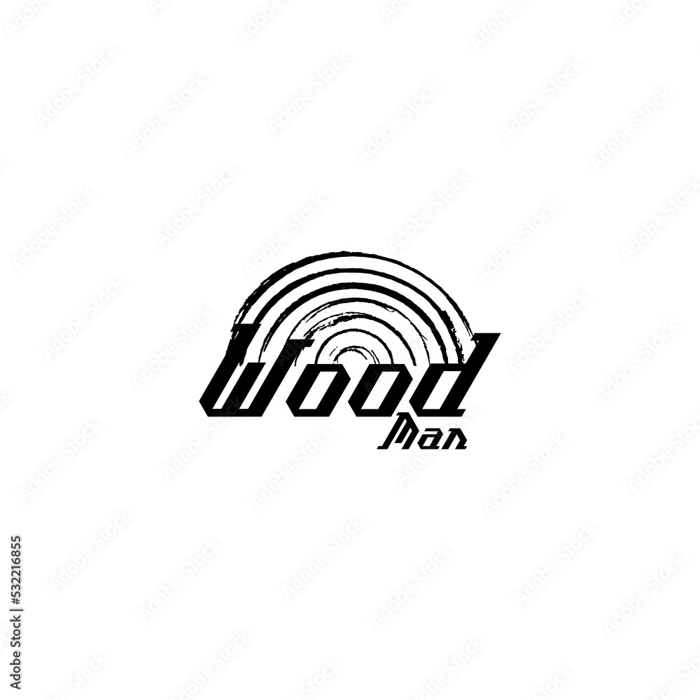 creative wood man logo business vector design template. modern wood ...
