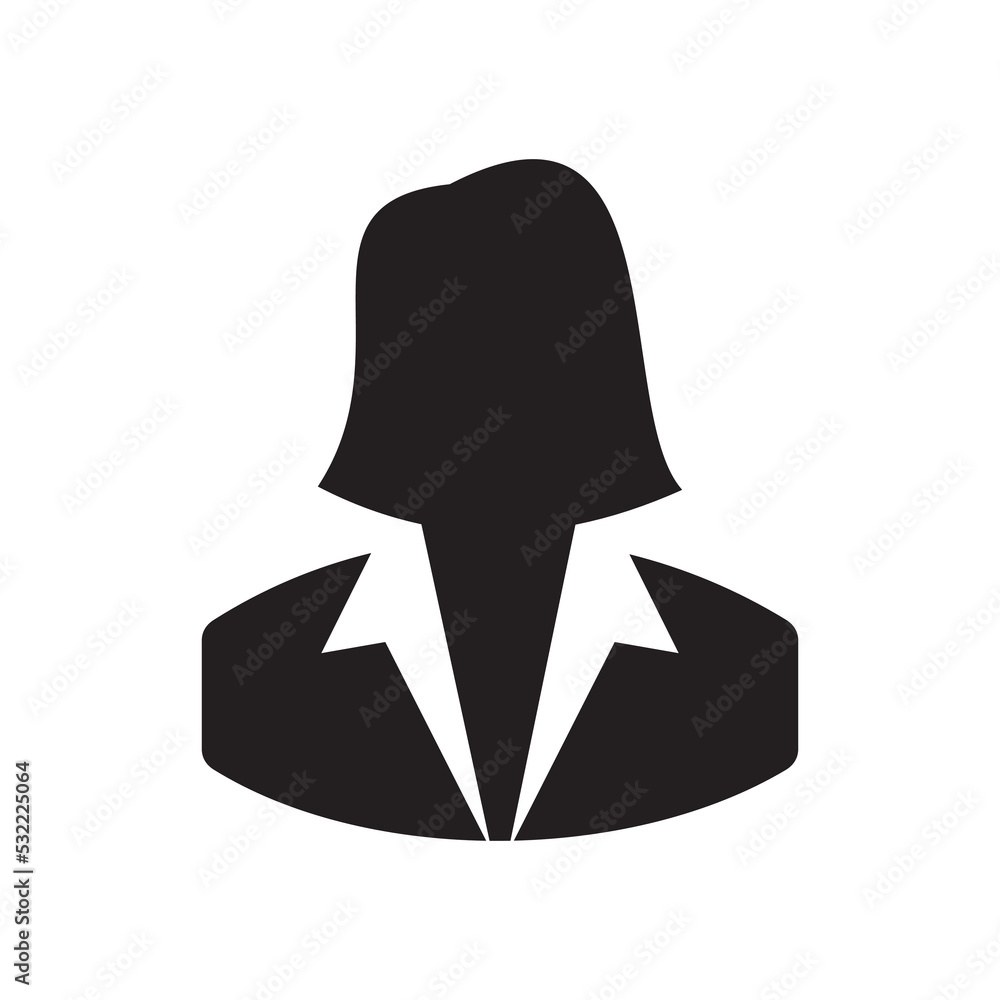 user icon of woman in business suit vector illustration symbol Stock ...