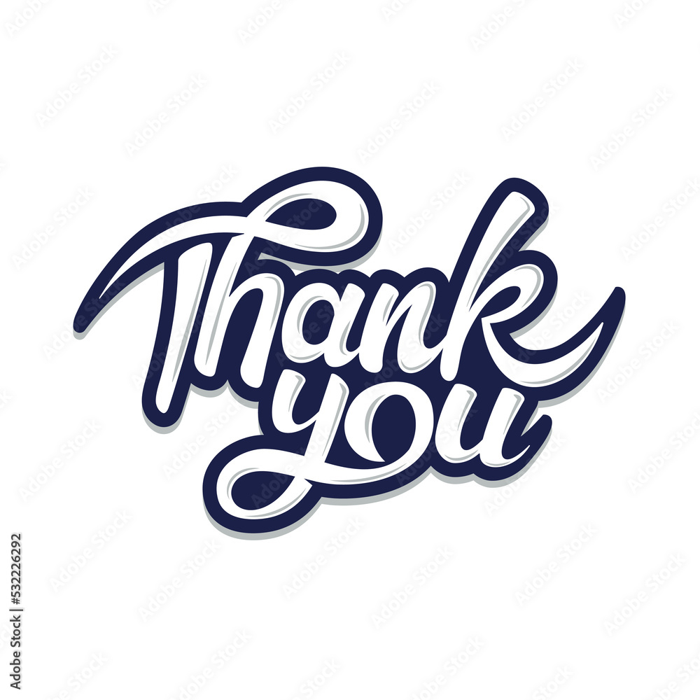 Thank you hand lettering vector illustration. Suitable for thank you ...