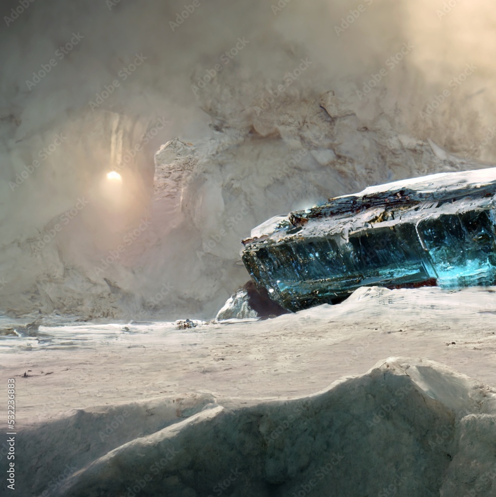 A crash landed spaceship buried under the Antarctic ice shelf for ...