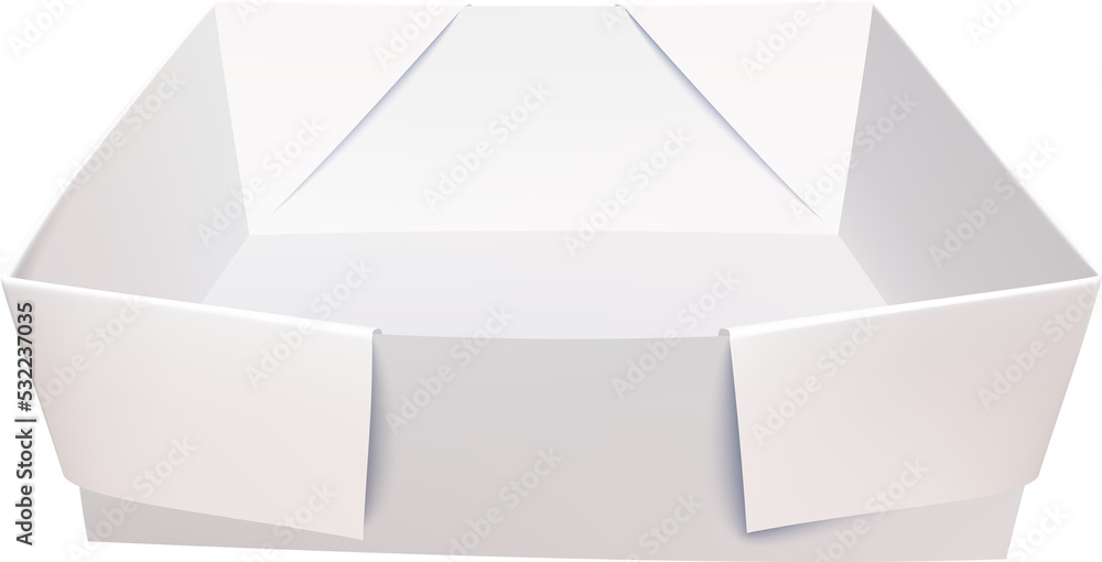 Paper Origami Hand Crafted Box Template Isolated On White Background ...