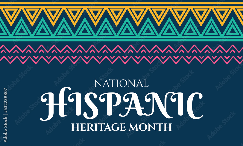 National Hispanic Heritage Month typography vector illustration with ...