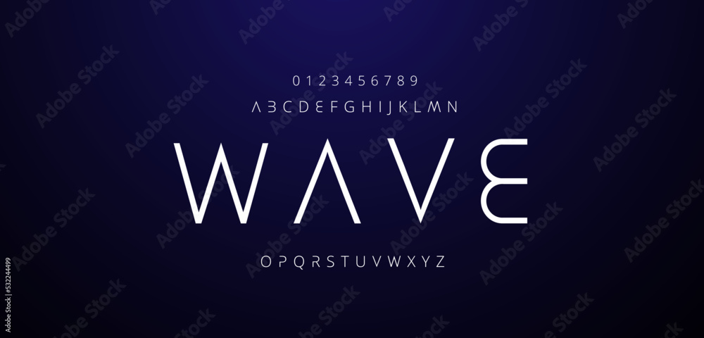 Vetor de Wave Abstract digital modern alphabet fonts. Typography ...