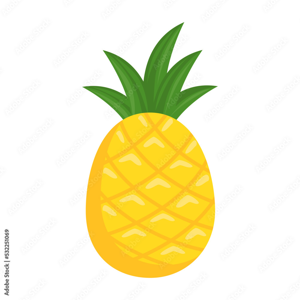 Pineapple Sign Emoji Icon Illustration. Fruit Vector Symbol Emoticon ...