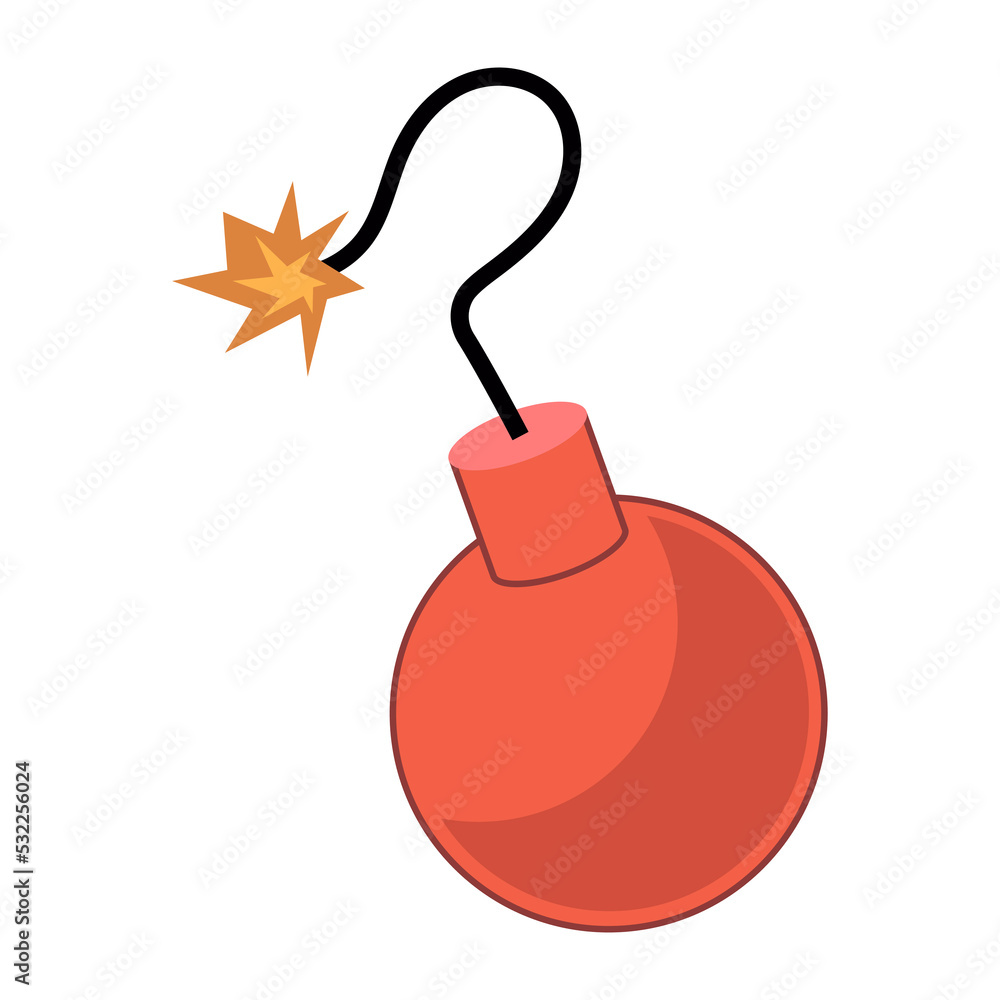 Cartoon dynamite and tnt explosives with timer and fuse. Fire bomb and ...