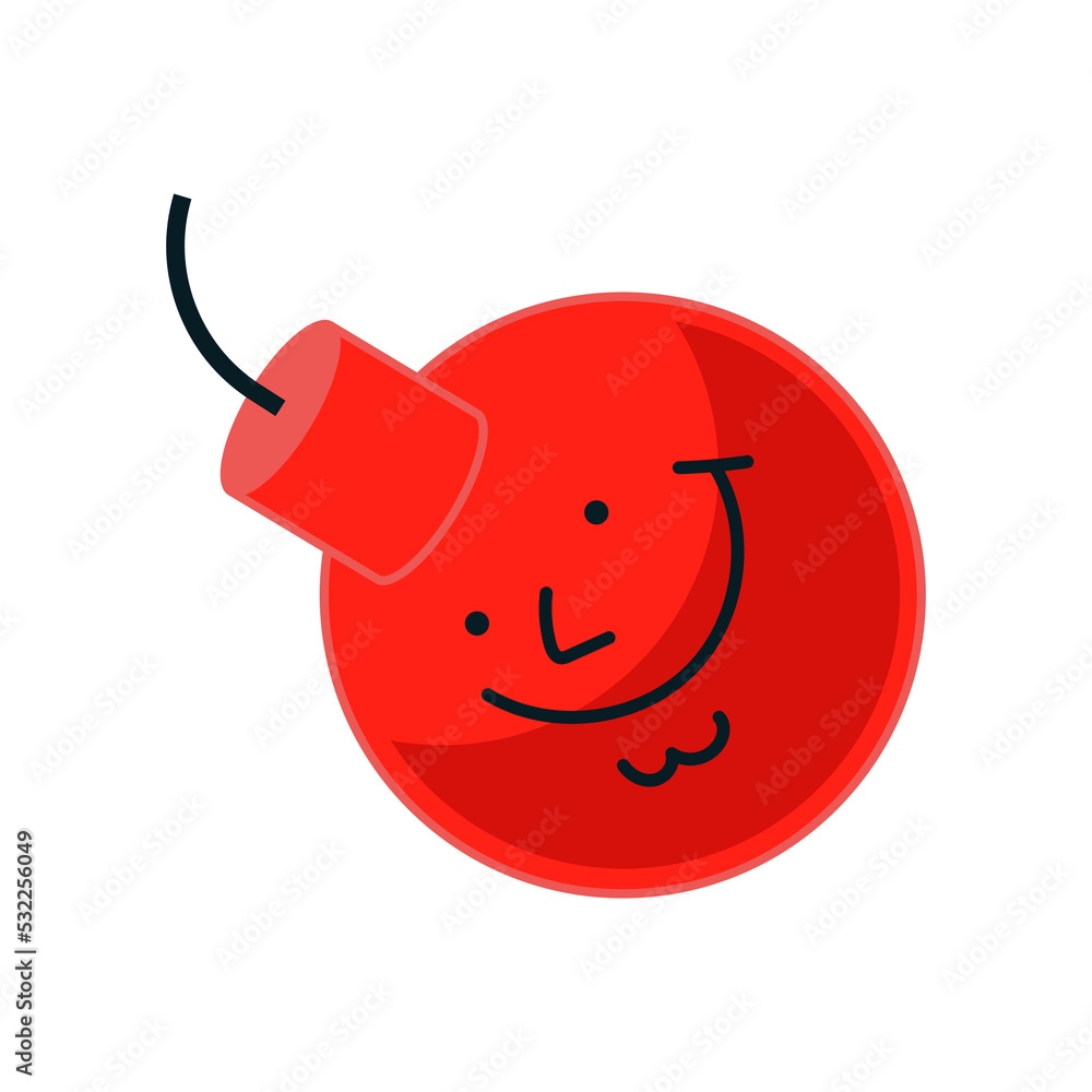 Bomb character. Round weapon mascot with funny emotion and face ...