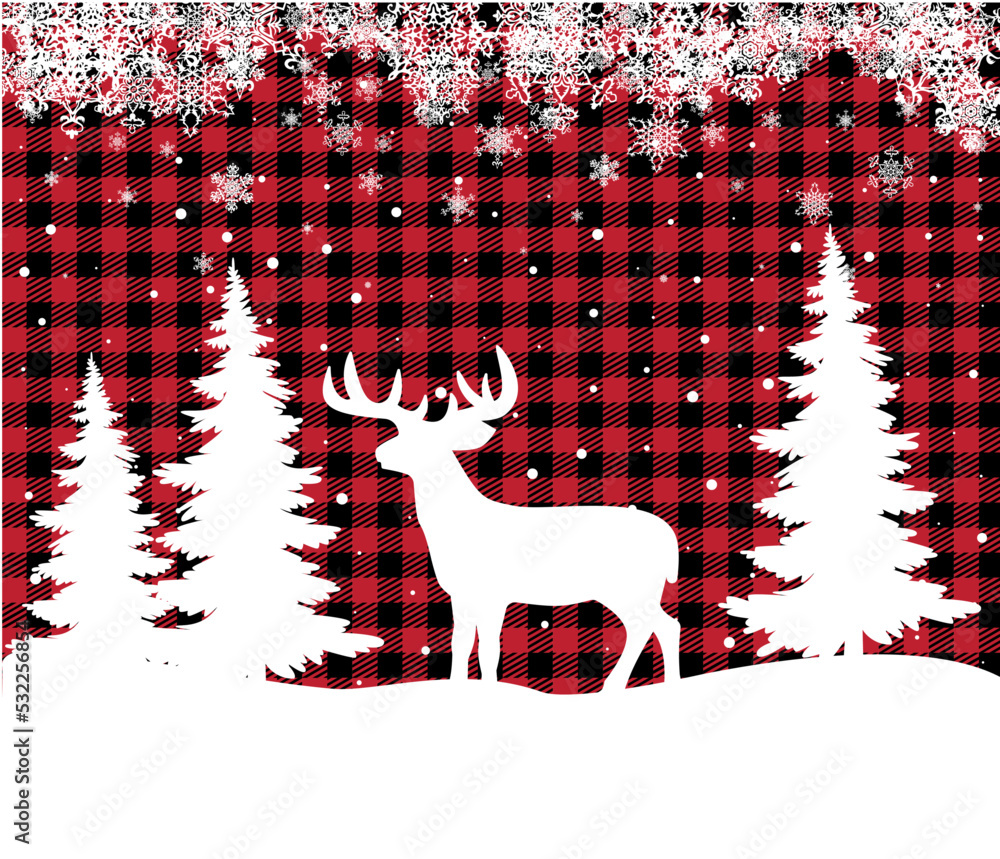 Christmas and New Year pattern at Buffalo Plaid. Festive background for ...