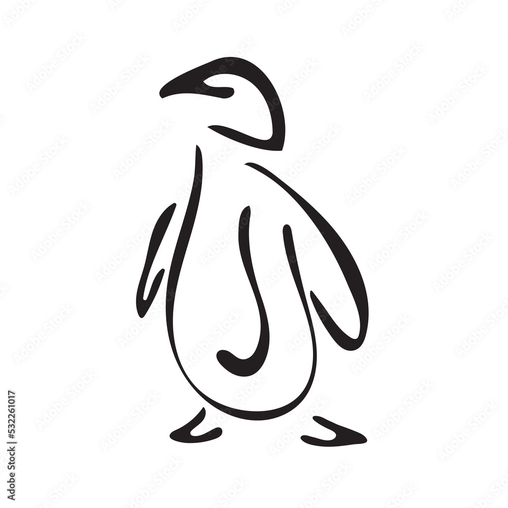 Hand drawn cute pinguin for t-shirt print in zentangle style, tattoo ...