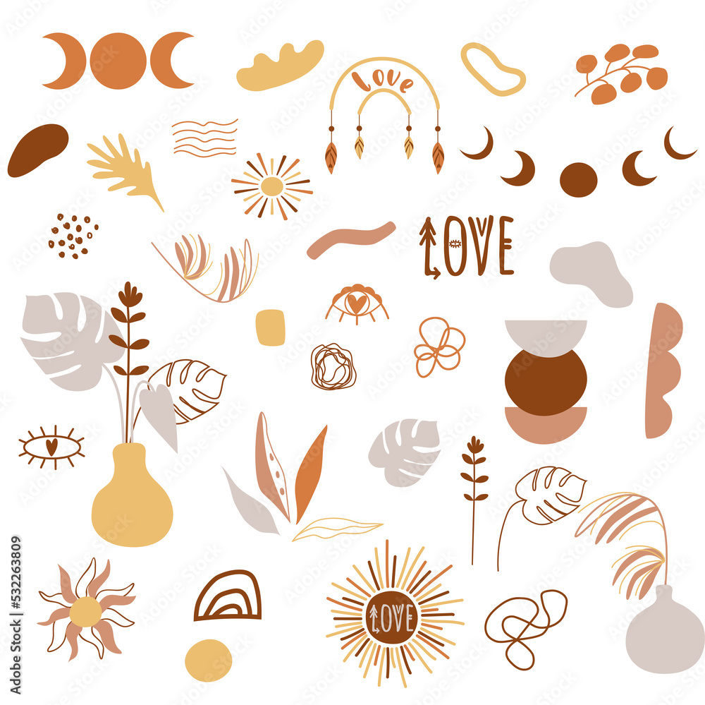PNG, transparent, Boho icon set. Boho highlights cover. Bohemian ...