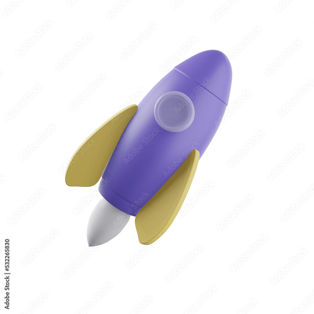 Rocket 3d. Space, galaxy, cosmos. 3d render. Isolated on transparent ...
