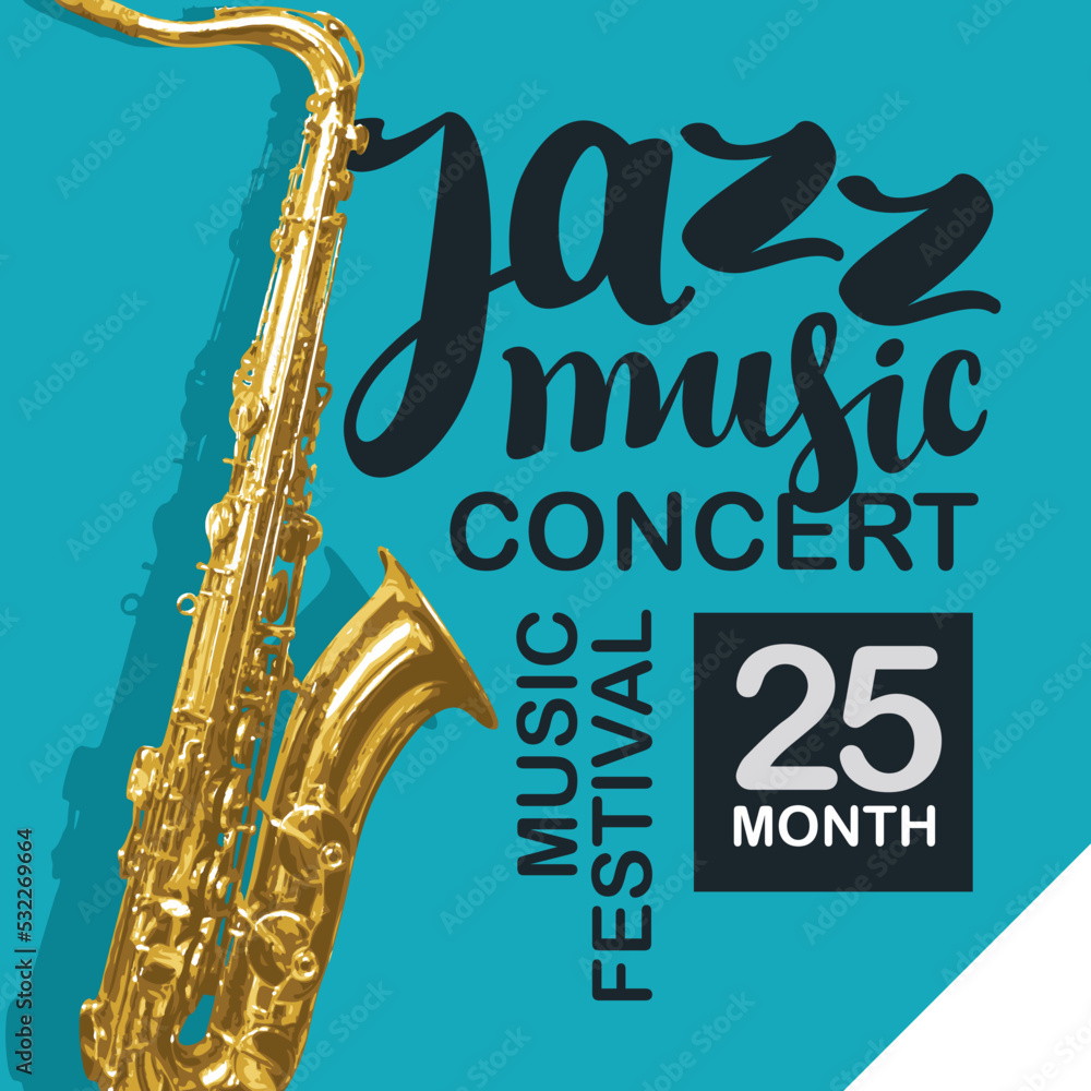 Vector poster for jazz music festival and live music concert with ...
