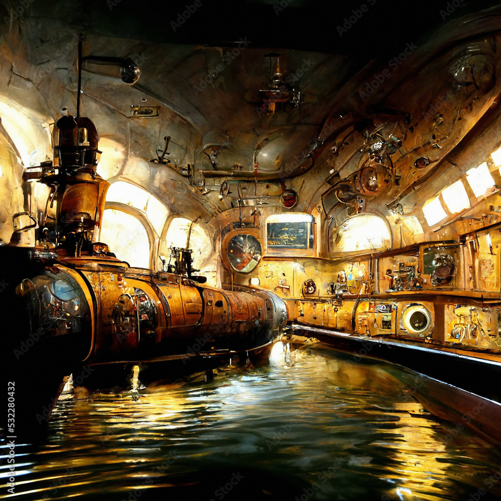 Steampunk fantasy: adventure and exploration of the deep sea with ...