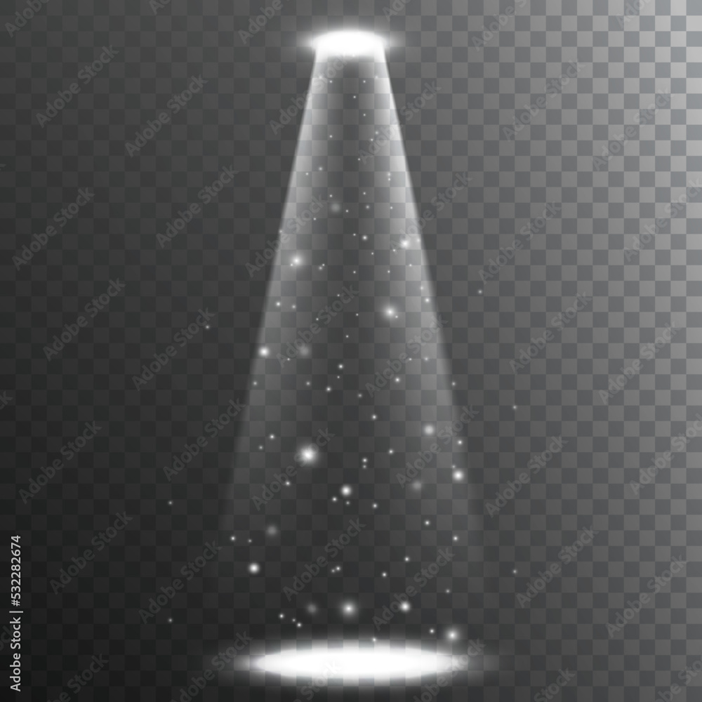 Stage lighting. Cold light effect. Spotlight with stage illumination on ...