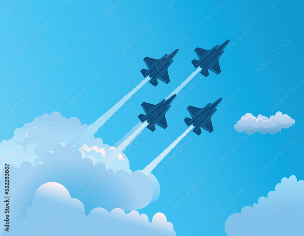 Eagle fighter jet plane taking off during exercise Stock Vector | Adobe ...