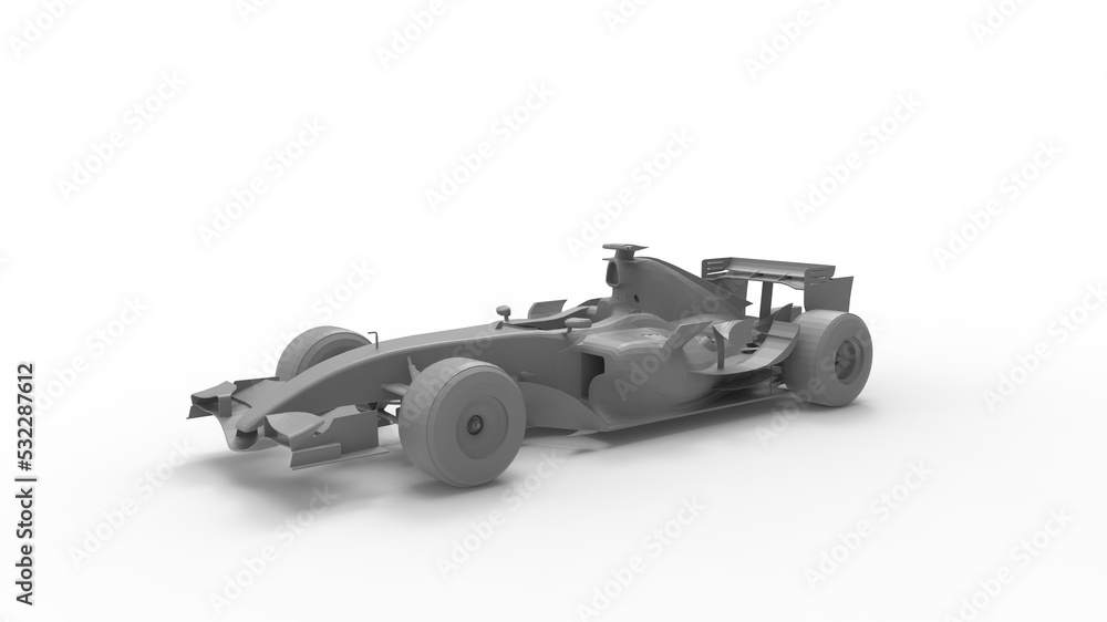 3D rendering of a motorsports race car blank computer generated model ...