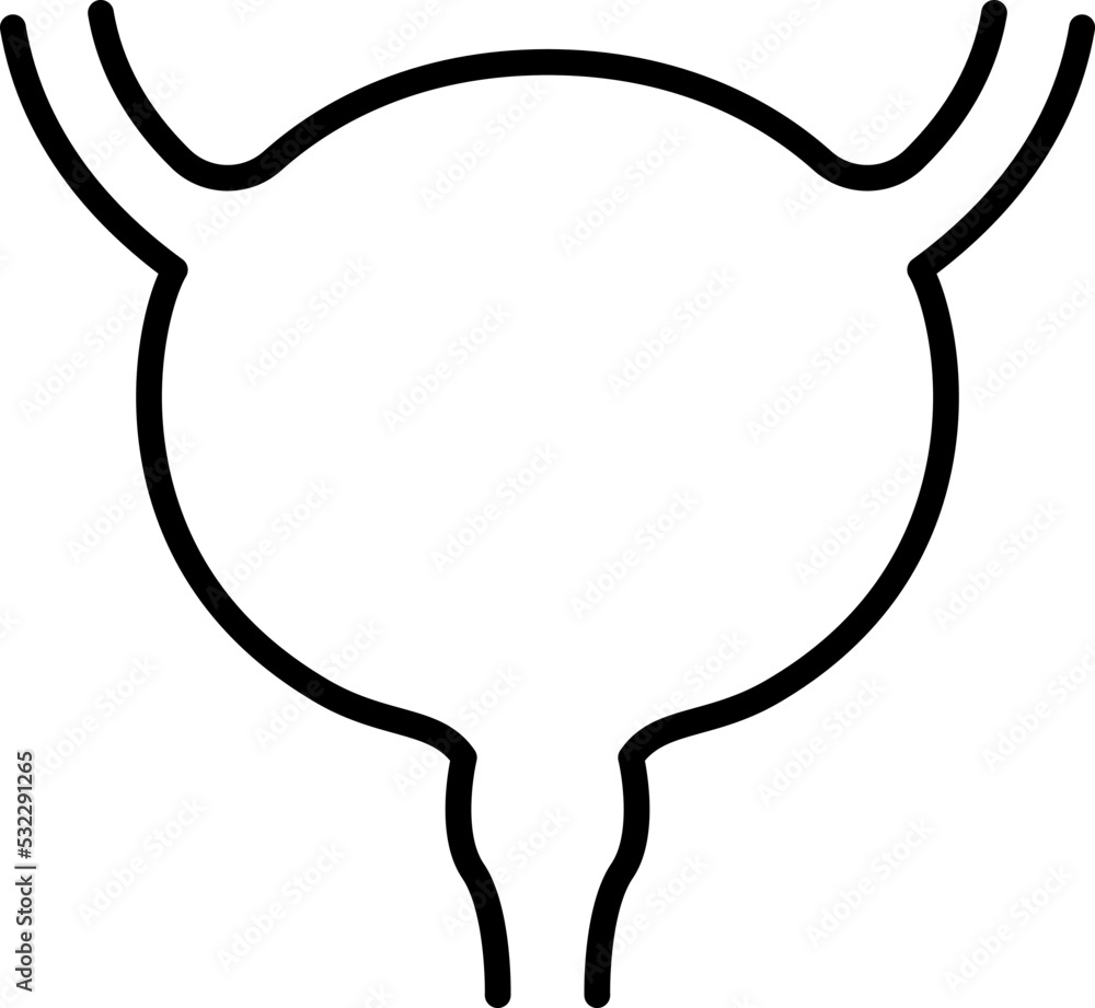 Bladder icon, prostate symbol for health care. Human urinary bladder ...
