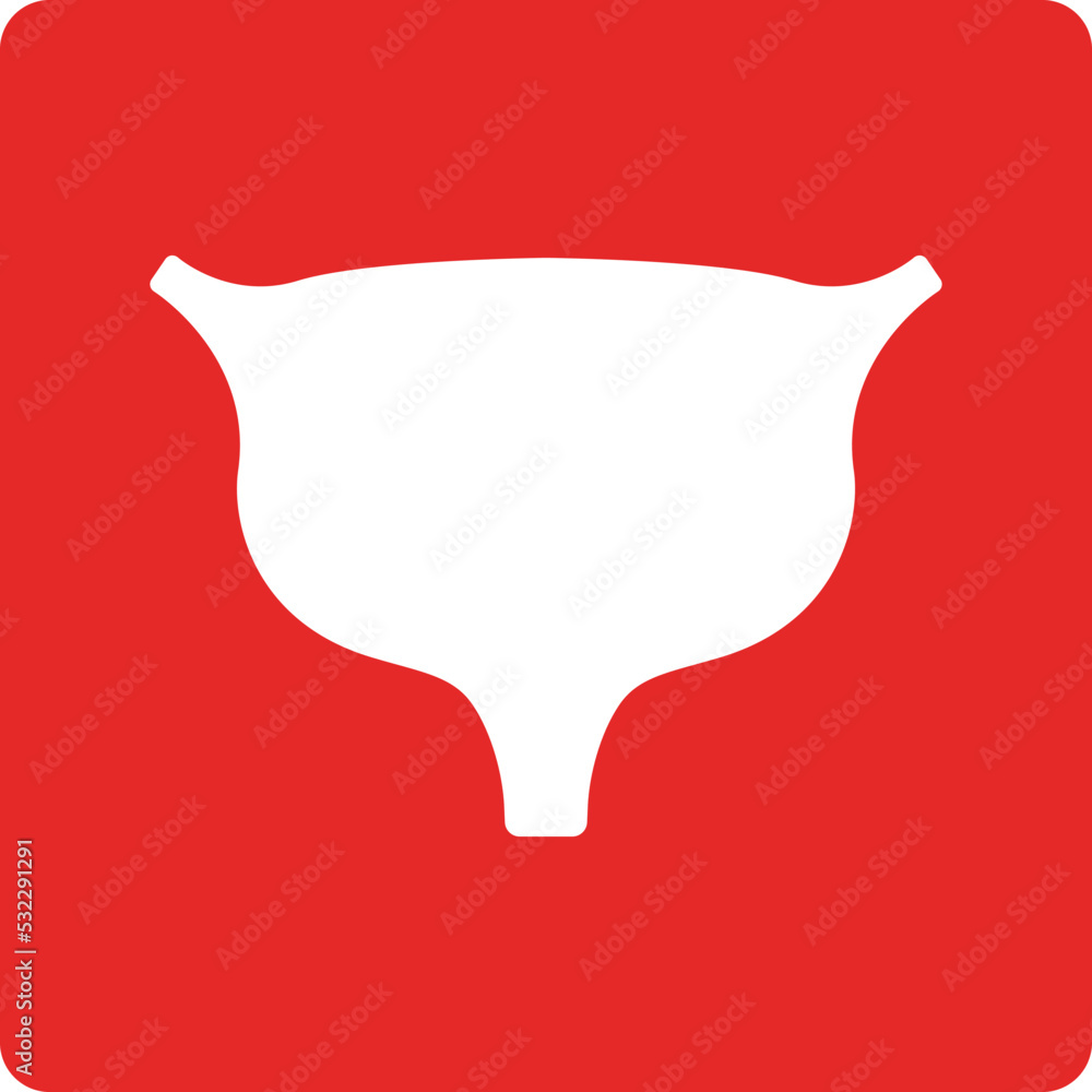 Bladder icon, prostate symbol for health care. Human urinary bladder ...