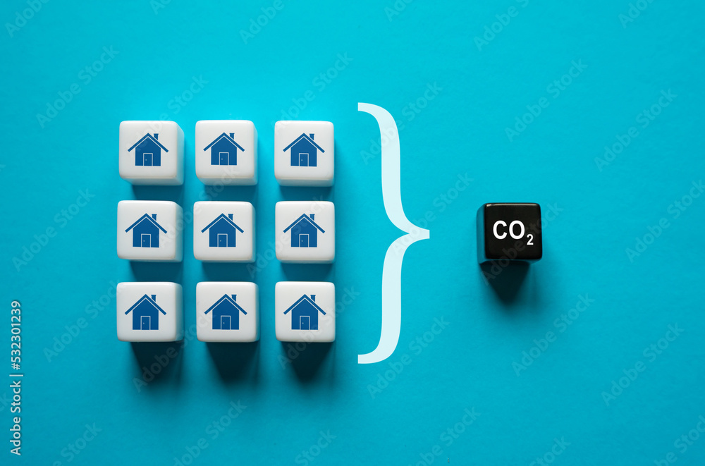 Overall production of CO2 carbon dioxide by households. Improving ...
