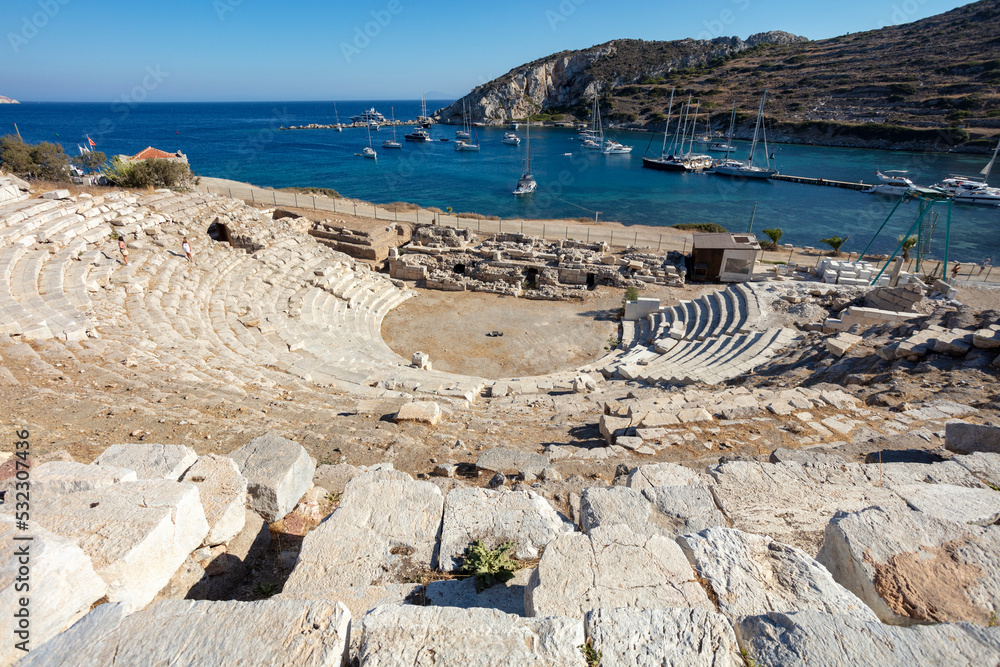 Amphitheater at the ruins of Knidos, Greek city of ancient Caria and ...