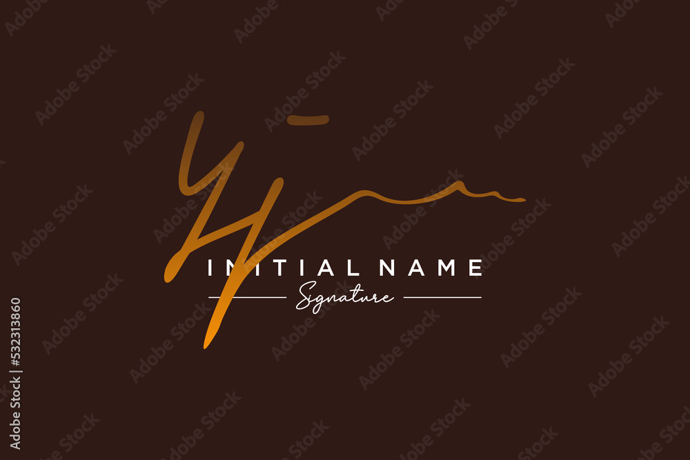 Initial YJ signature logo template vector. Hand drawn Calligraphy ...