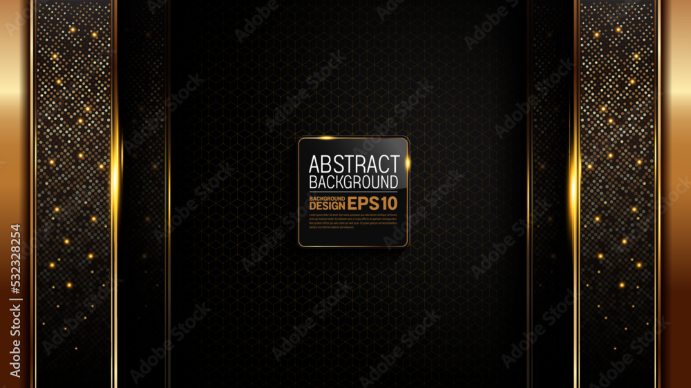 black gold background, luxury image abstract, straight lines overlap ...