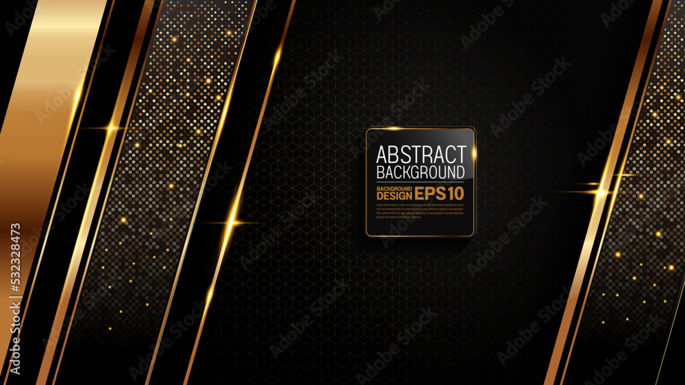 black gold background, luxury image abstract, straight lines overlap ...