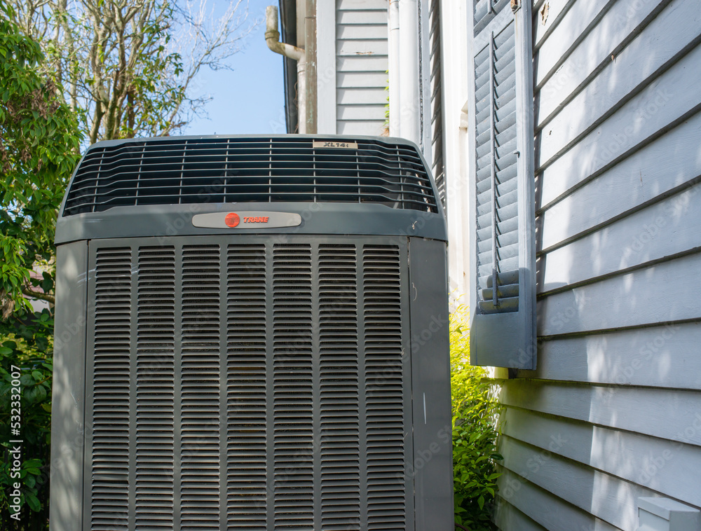 NEW ORLEANS, LA, USA - SEPTEMBER 17, 2022: Trane Air Conditioning Unit ...
