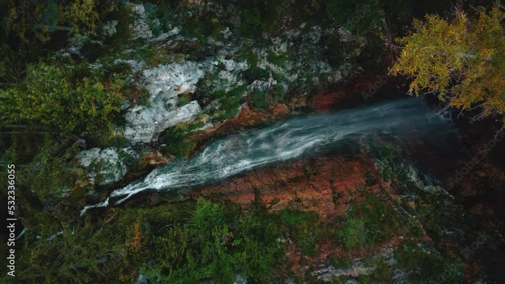 Waterfall cascade cinemagraph seamless video loop with fresh water in ...