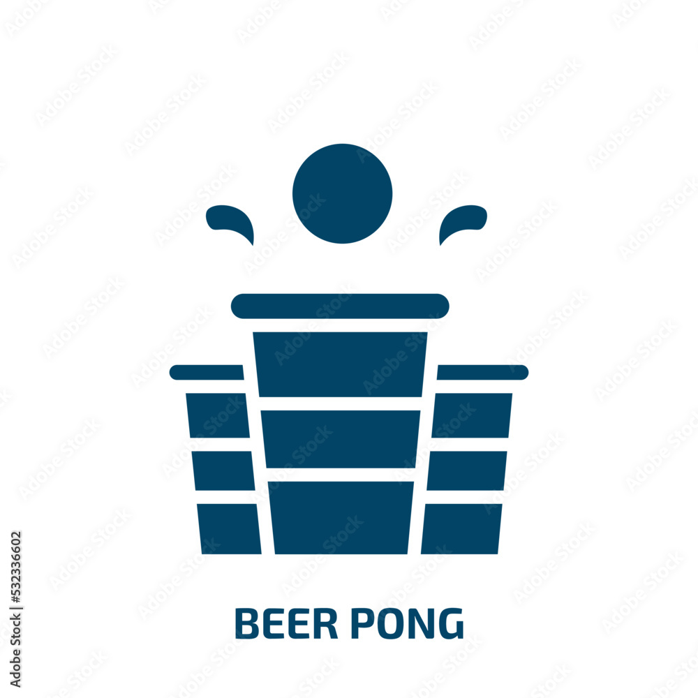 beer pong icon from activity and hobbies collection. Filled beer pong, pong, beer glyph icons ...